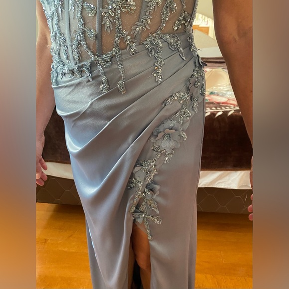 cinderella divine | Dresses | Beautiful Bluegray Sequence Dress | Poshmark